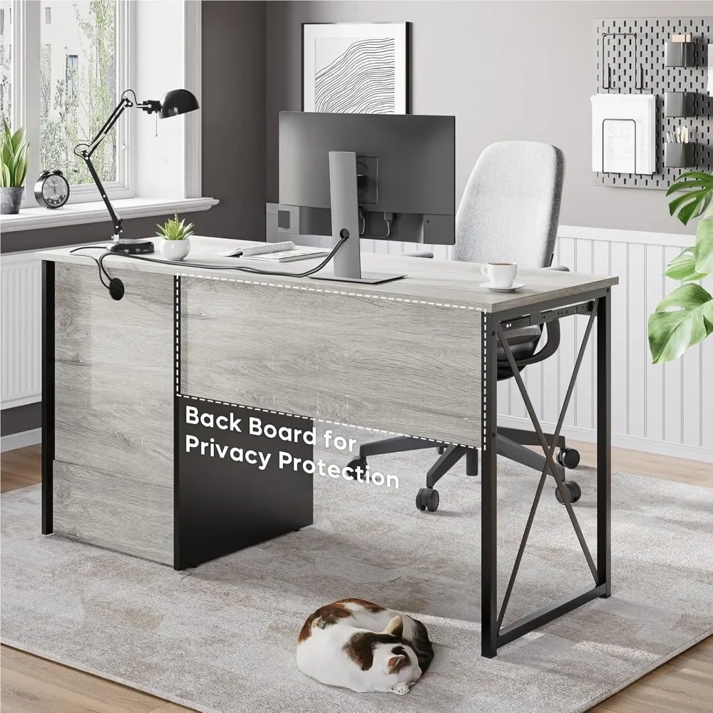 Office Desk with Drawers, 55 inch Industrial Computer Desk with Storage ...