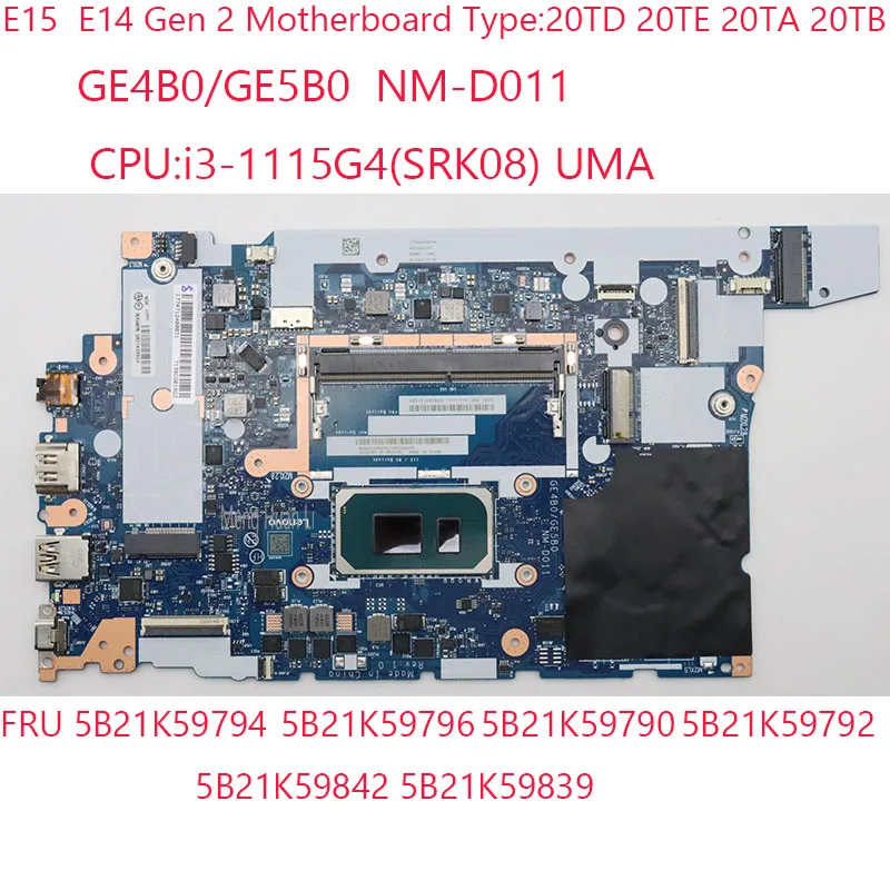 E15-Motherboard-NM-D011-5B21K59794-5B21K59796-5B21K59842-5B21K59839-For ...