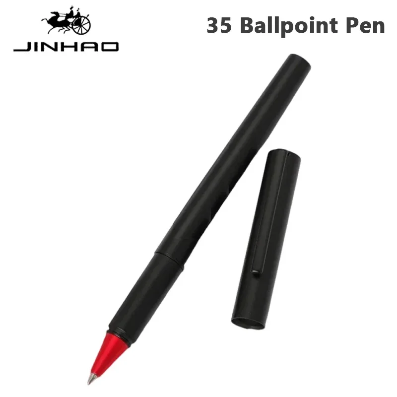Jinhao-35-Ballpoint-Pen-Black-Red-All-Steel-Luxury-0-5mm-Nib ...