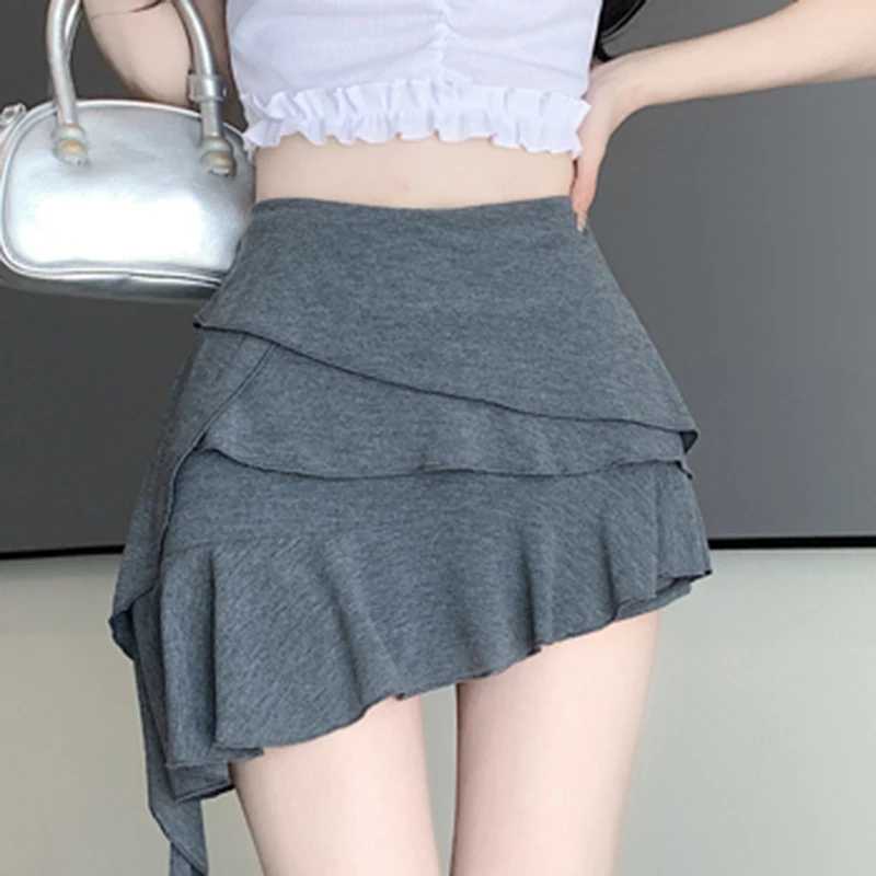 Streetwear-New-Women-High-Waist-Lined-Skirt-Summer-Korean-Solid-Sweet ...