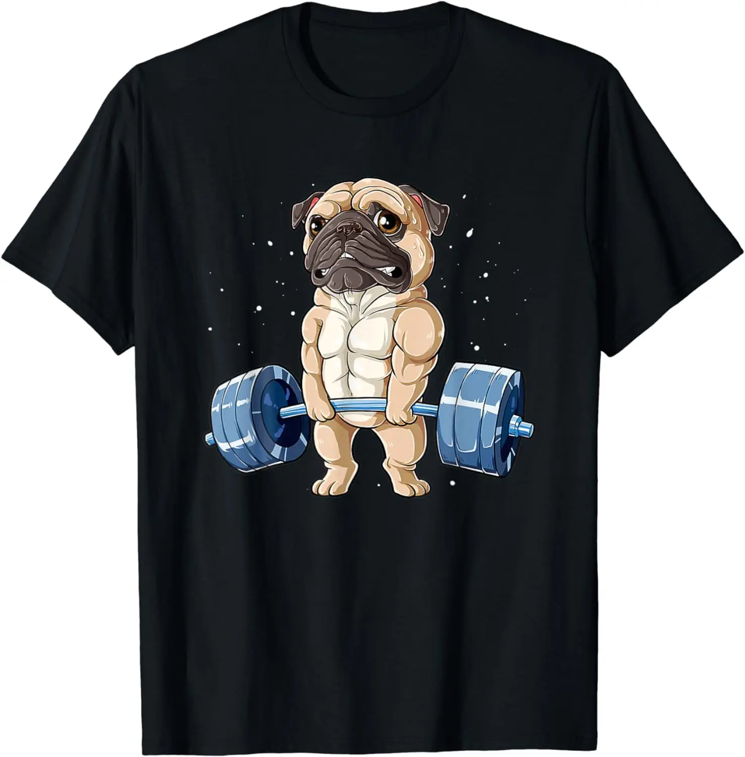 Pug-Weightlifting-Funny-Animal-Men-Fitness-Gym-Workout-Tee-T-Shirt-for ...