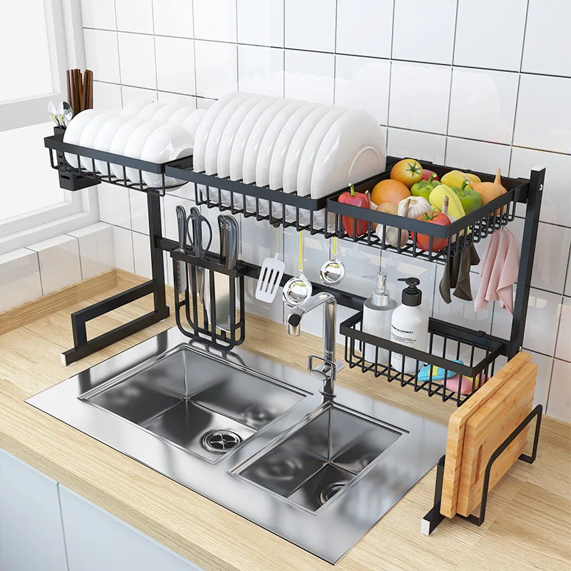 Stainless-Steel-Kitchen-Shelf-Organizer-Drying-Rack-Over-Sink ...