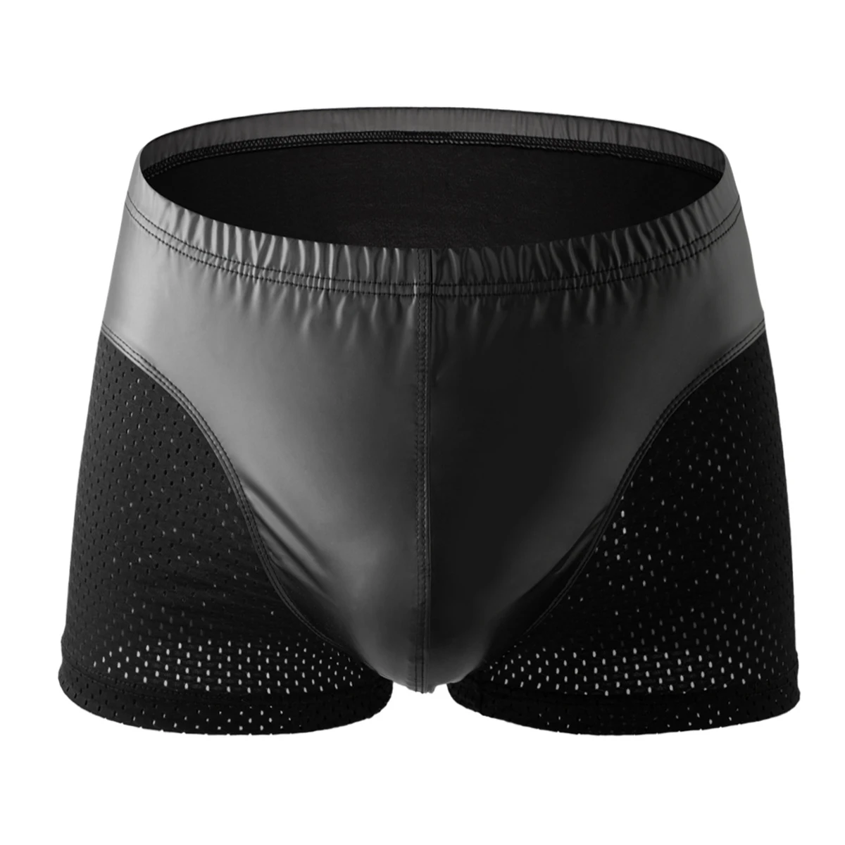 CLEVER-MENMODE-Boxers-Lingerie-Sexy-Mesh-PU-Cuir-Hommes-Sous-V-tements ...