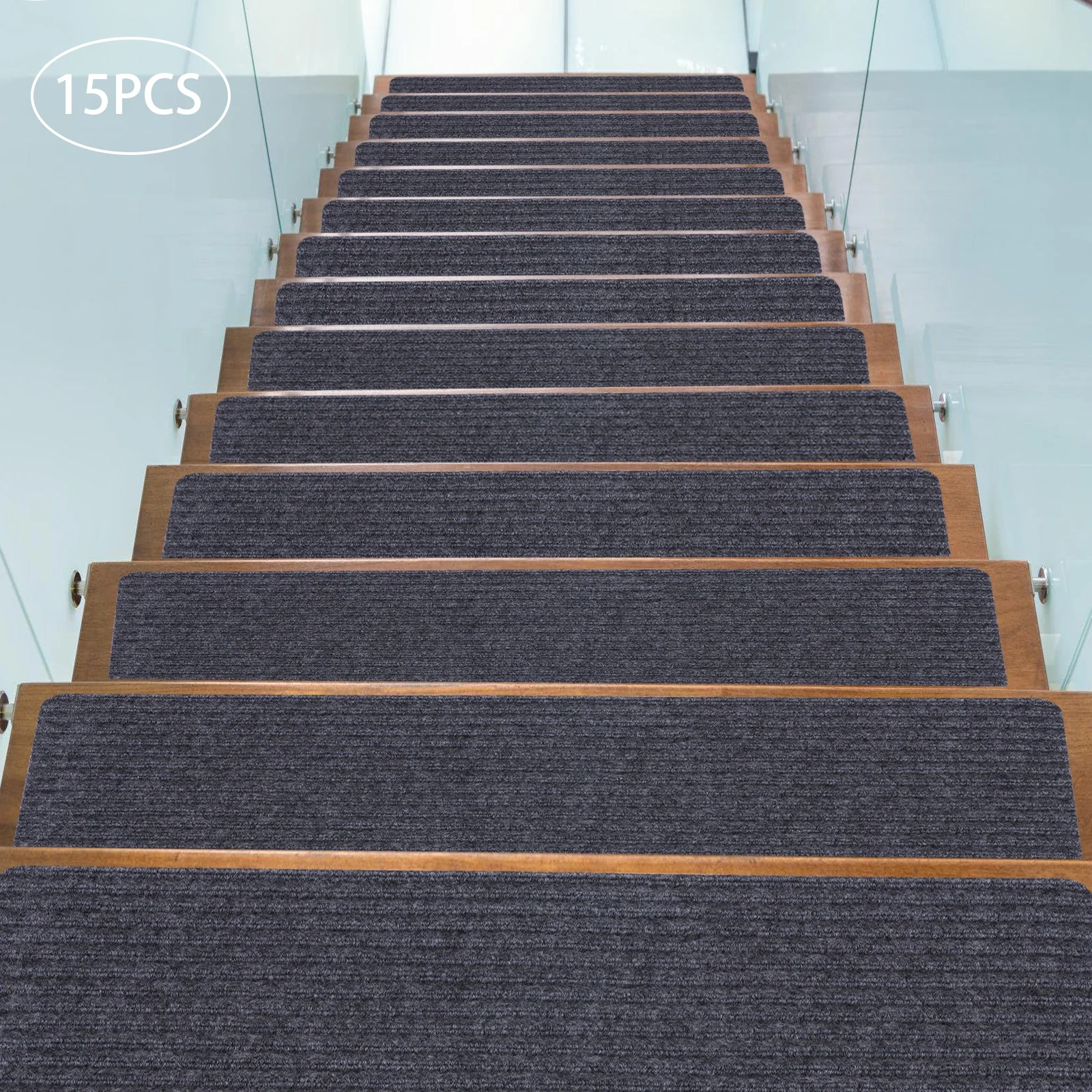 8"x 30" 15PCS Carpet Stair Treads, Non-Slip Carpet Stair Runner with ...