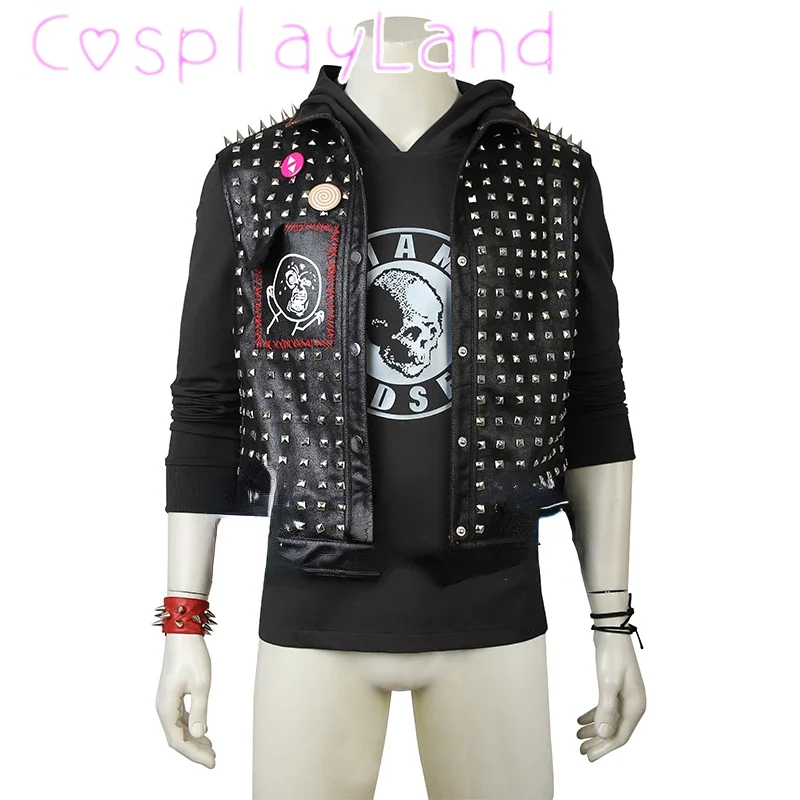 Game Watch Dogs 2 Wrench Cosplay Punk Hoodie Vest Mask Costume Props ...