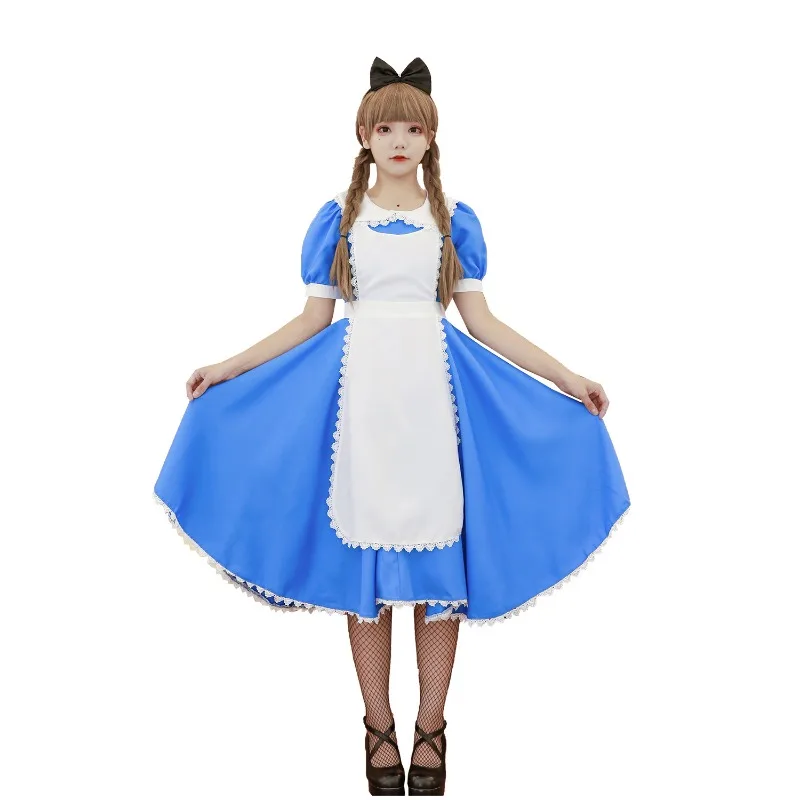 Halloween Costume Alice Dress Blue Princess Dress Maid Dress Cosplay ...
