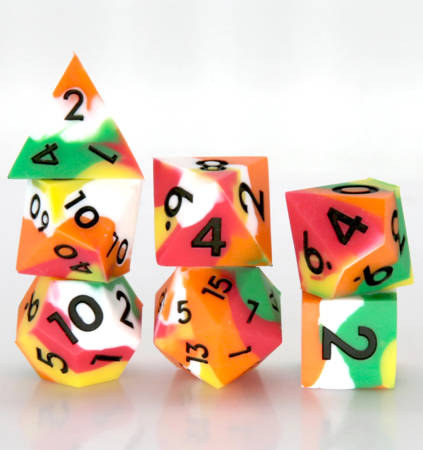 7Pcs/Set Resin Dices Multi-shape Sharp Polyhedron Mold Role Play ...