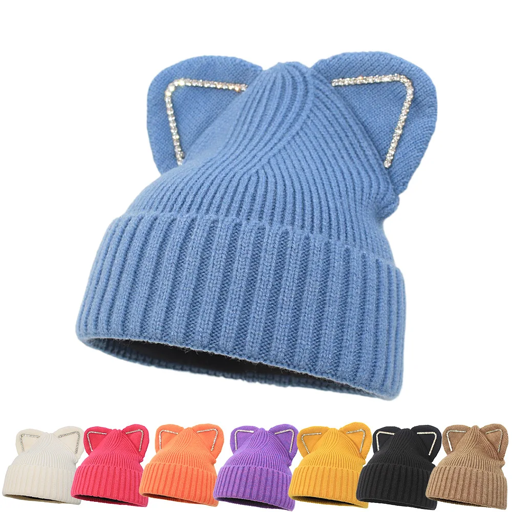 1Pc-Rhineron-Cat-Ears-Cute-Cold-Knit-Hat-Women-S-Winter-Cycling-Thermal ...