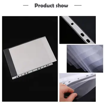 100pcs 11 holes Transparent Plastic Punched File Folders for A4 ...