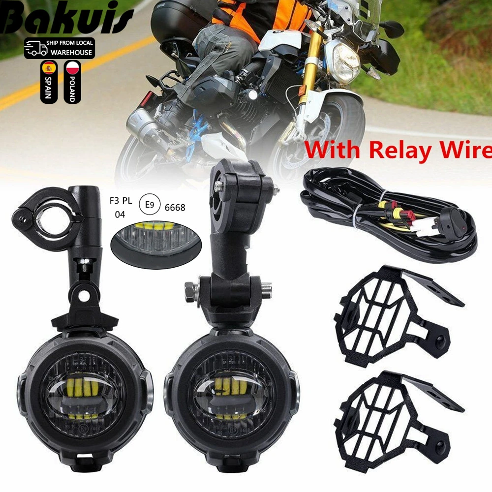 1 Set Universal For Bmw R1200gs/adv/f800gs Motorcycle Led Auxiliary Fog Light 40w Driving ...