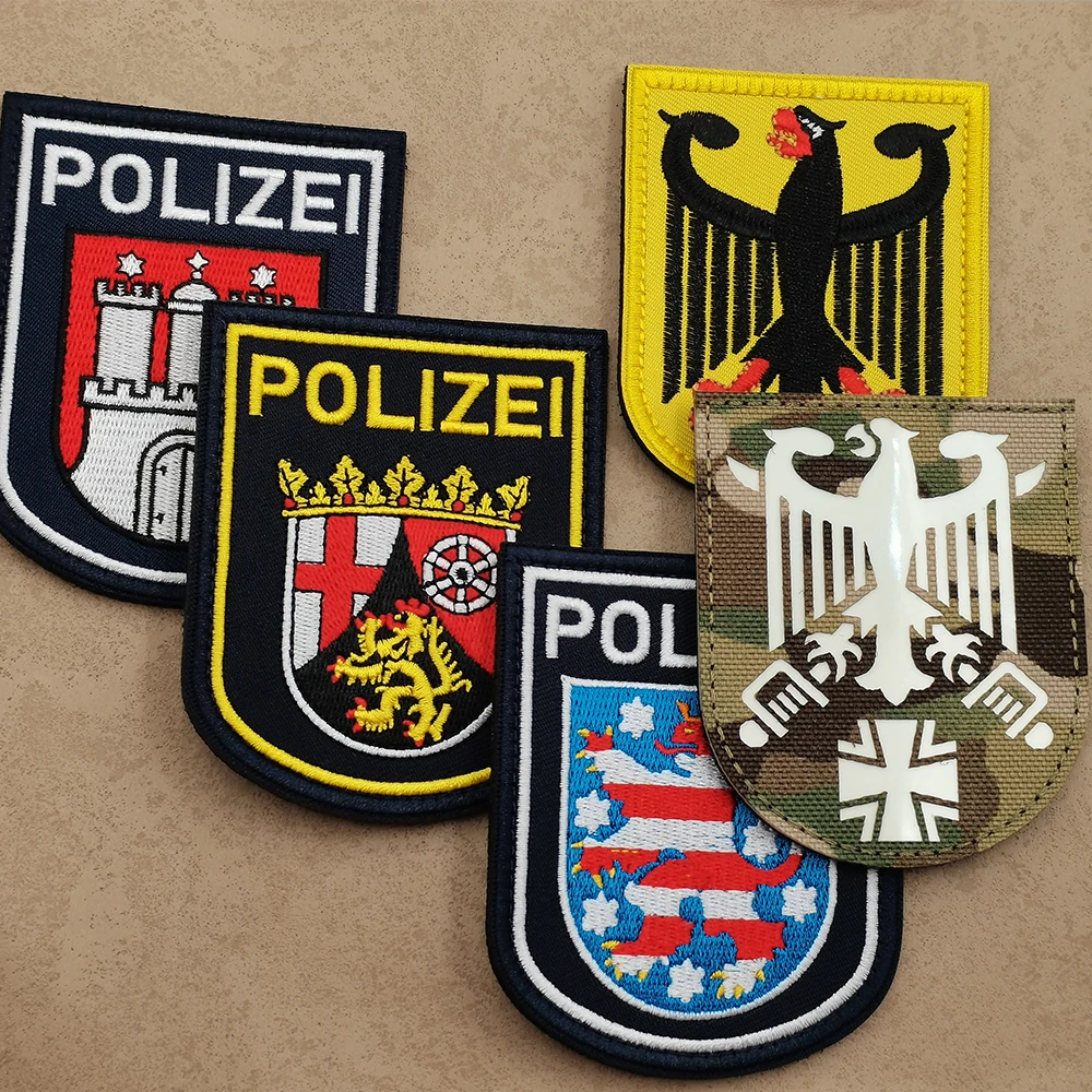 Tactical-Embroidery-POLIZEI-Embroidery-Animal-Eagle-Shield-Patch-Sew-on ...