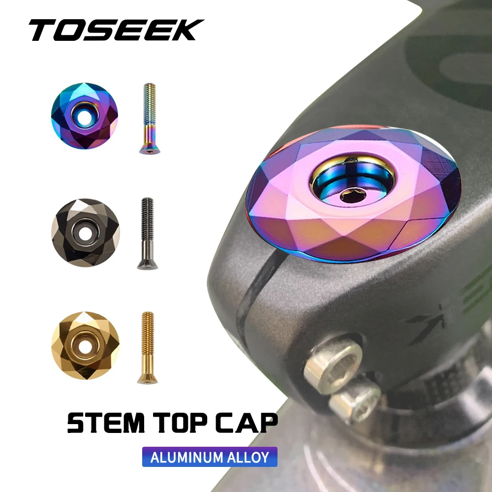TOSEEK MTB Bike Stem Headset Top Cap Aluminium Alloy Fork Tube Head ...