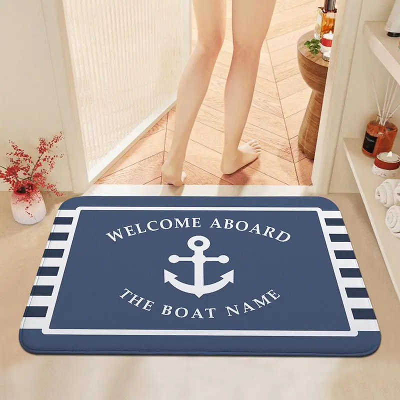 Vintage Nautical Compass Captain Anchor Boat Floor Mat Bath Mat Nordic ...