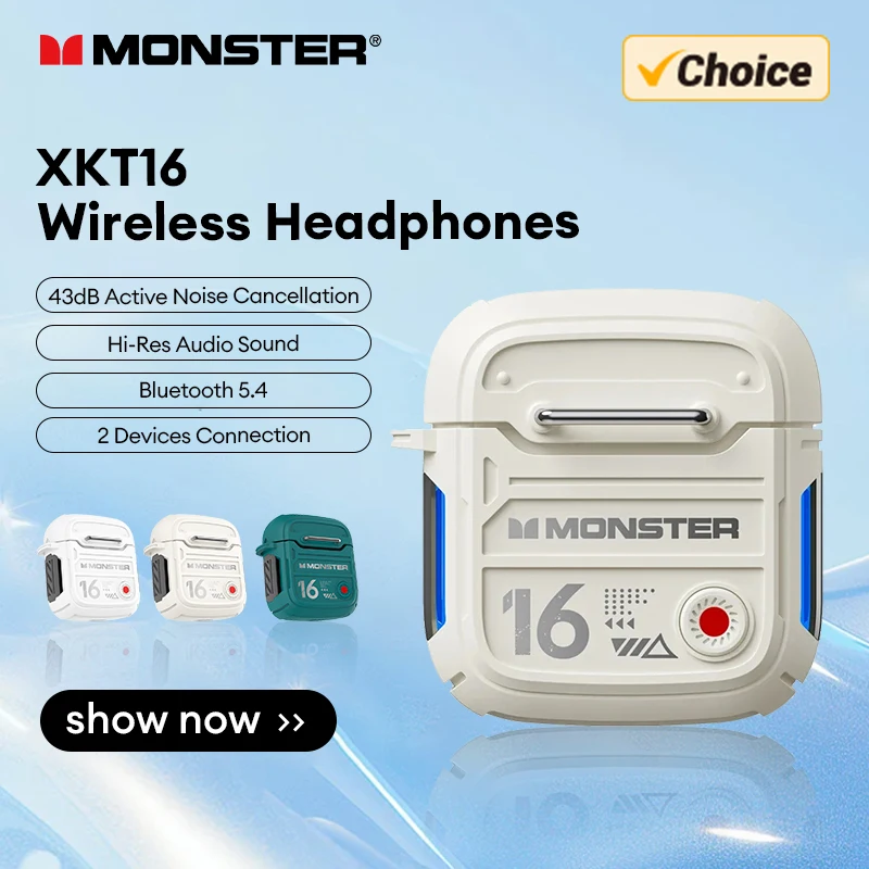 Original-Monster-XKT16-TWS-Wireless-Bluetooth-V5-3-Headphones-HD-Call ...
