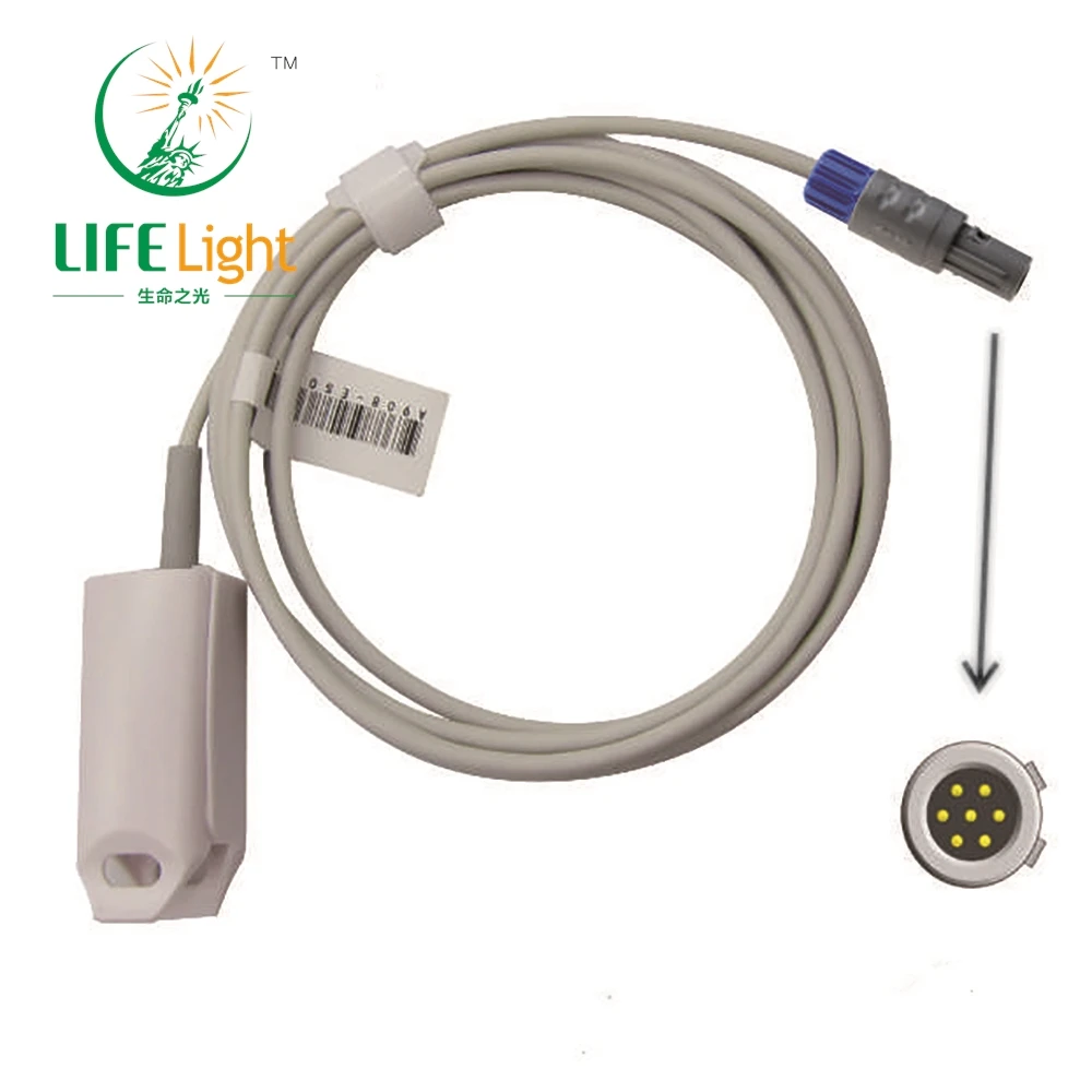 Compatible with Triton 7 Pin Double Slot 60°, SPO2 Probe Sensor for ...