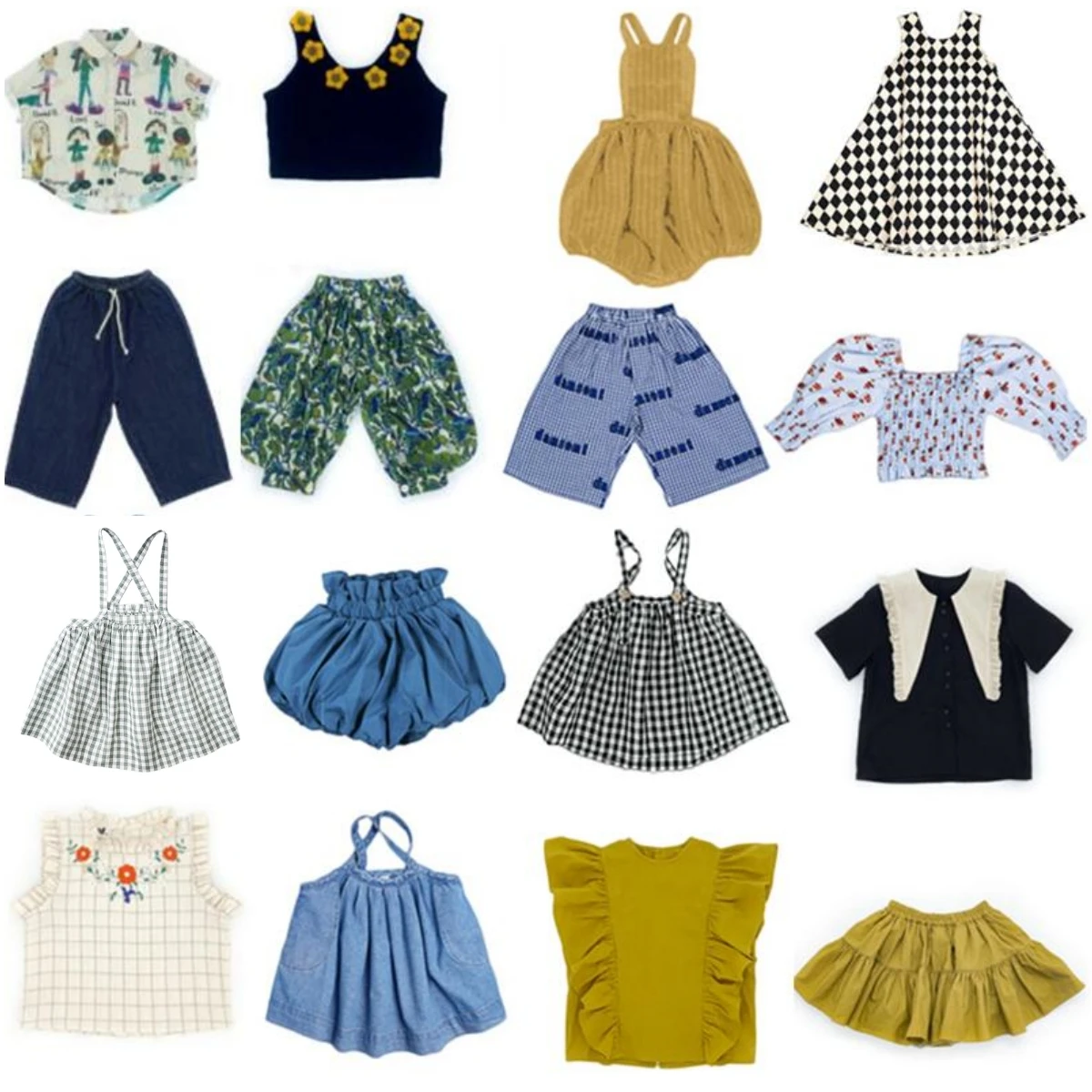 Girl Clothes Sets New Summer All Blue Kids Short Sleeve T-shirt Tops ...