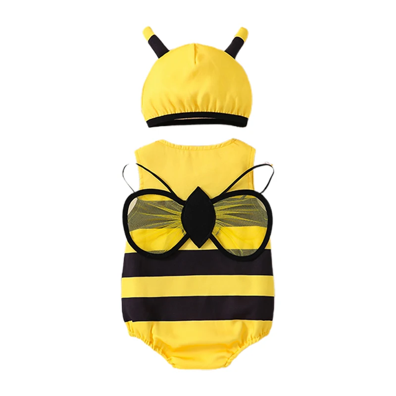 Baby Girls Rompers Bee Costume Stripe Round Neck Sleeveless Infant ...