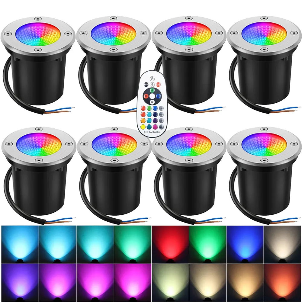 RGB-Warm-White-LED-Underground-Lamp-Waterproof-Landscape-Light-10W-In ...