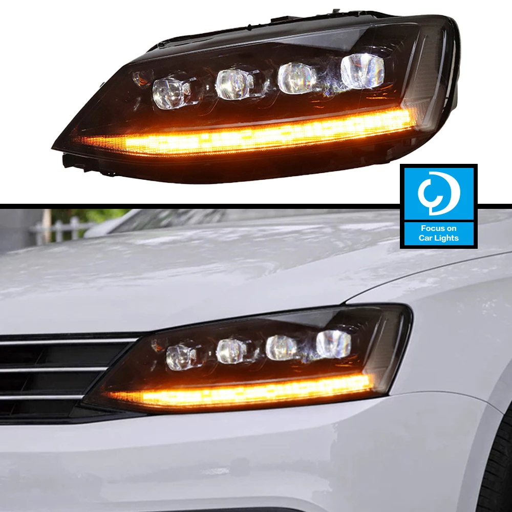 Car Front Headlight For VW Jetta 2012-2018 Sagitar Fiesta LED HeadLamp ...
