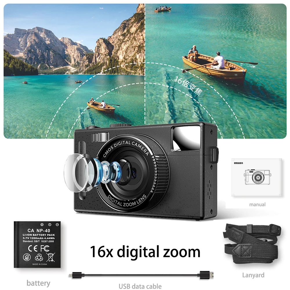 48mp Digital Photo Camera For Photography 3" Flip Screen Selfile ...