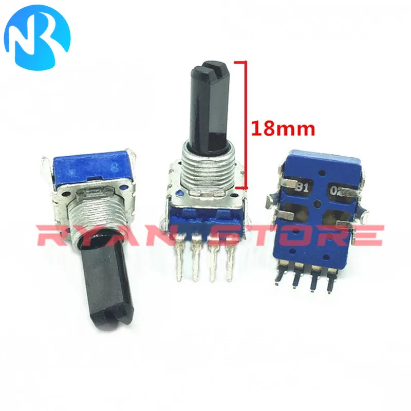 5PCS-Potentiometer-RK11-B102-B502-B103-B503-B104-B254-Single-4Pin-Shaft ...