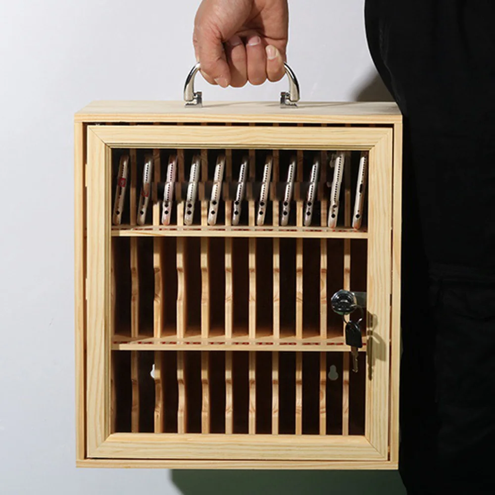 Chzimade-36gird-Wooden-Mobile-Phone-Cell-Lock-Up-Safe-Smartphone-Home ...