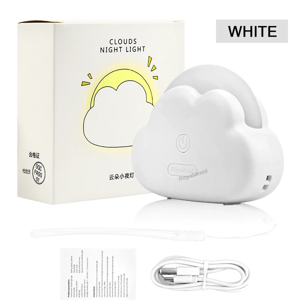 NEW Creative Cloud MIni Night Light USB Rechargeable Portable Bedroom ...