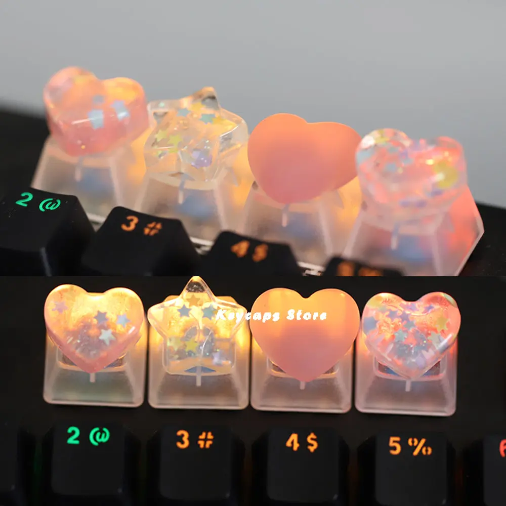 Pink Lovely DIY Mechanical Keyboard Backlit Keycaps ESC Love Three ...