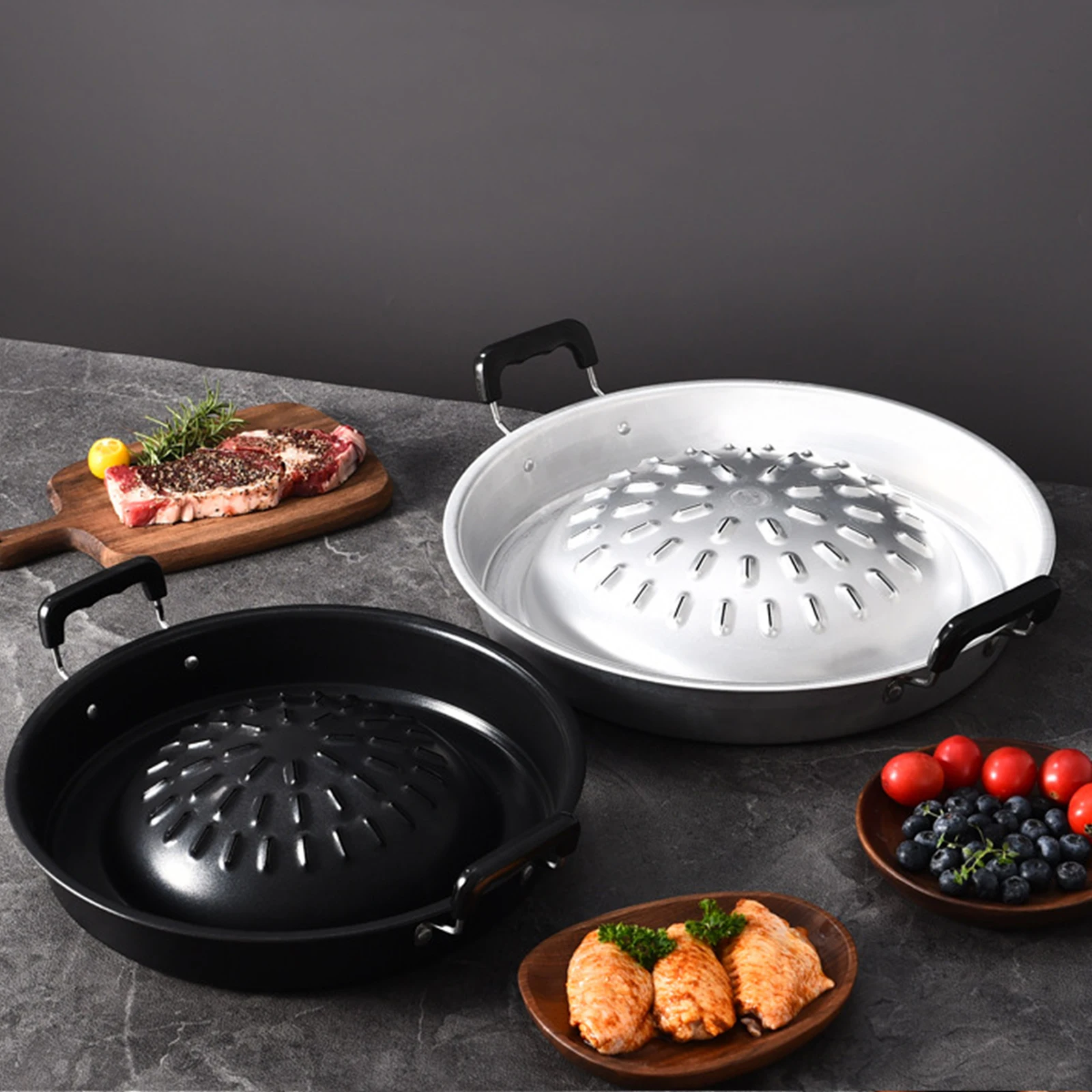 30-35cm-Aluminum-Korean-Barbecue-Grill-Pan-Camping-Stove-North-Korea ...