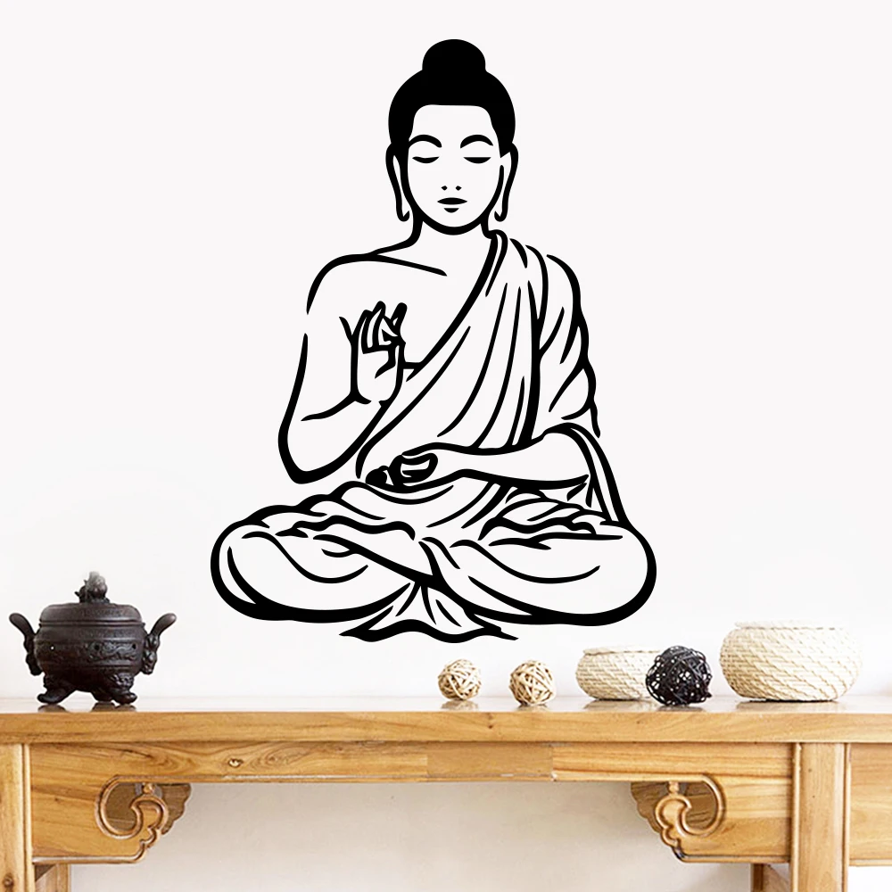 Buddha-Wall-Sticker-Home-Decor-Vinyl-Wall-Stickers-for-Living-Room ...