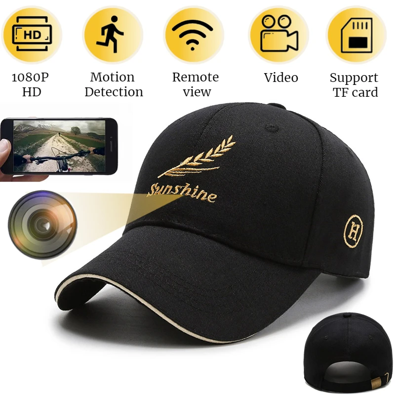 1080P-HD-Mini-Cam-WIFI-Hat-Camera-Portable-Baseball-Cap-Cam-Sports ...