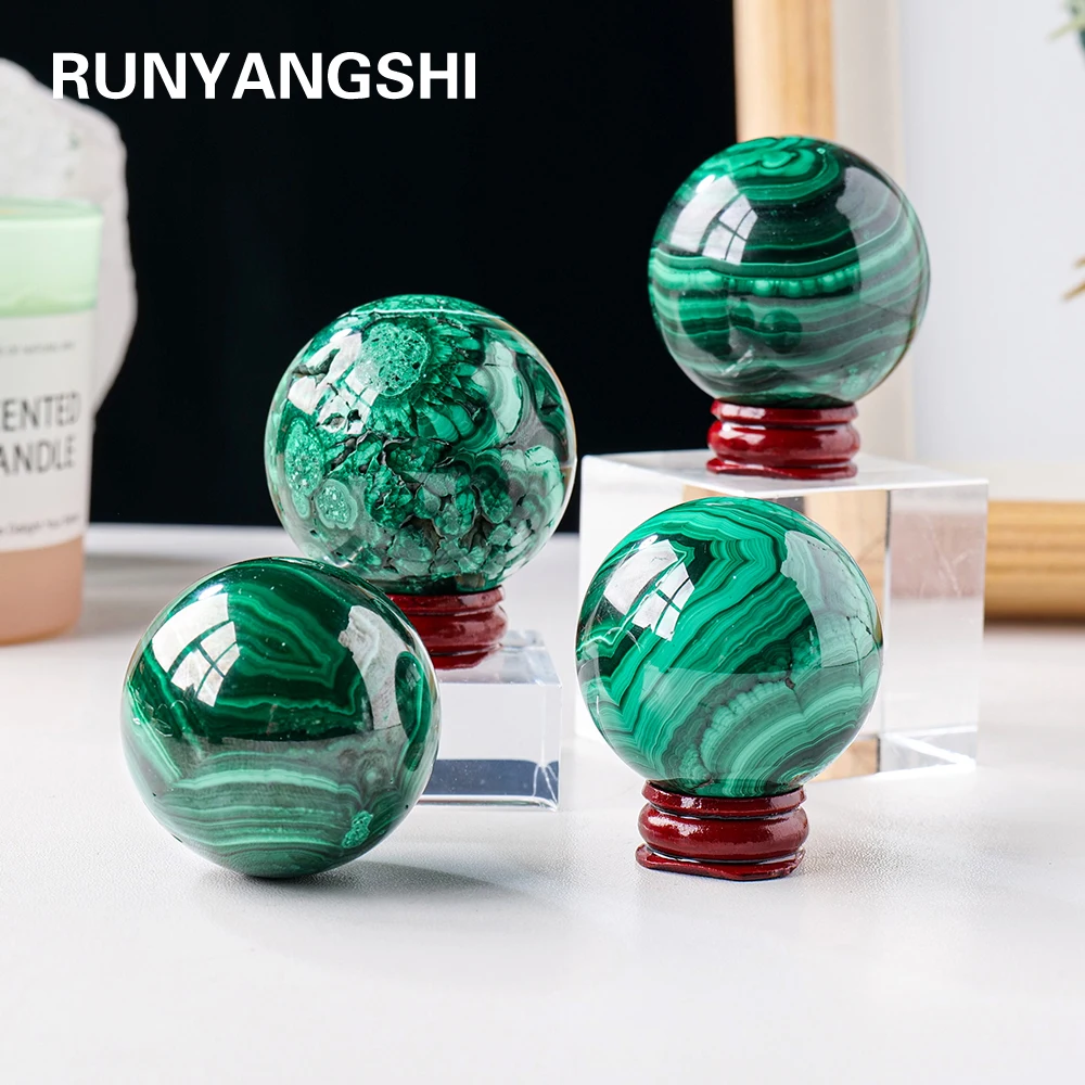 Natural Healing Gemstone Malachite Polished Crystal Ball Malachite ...