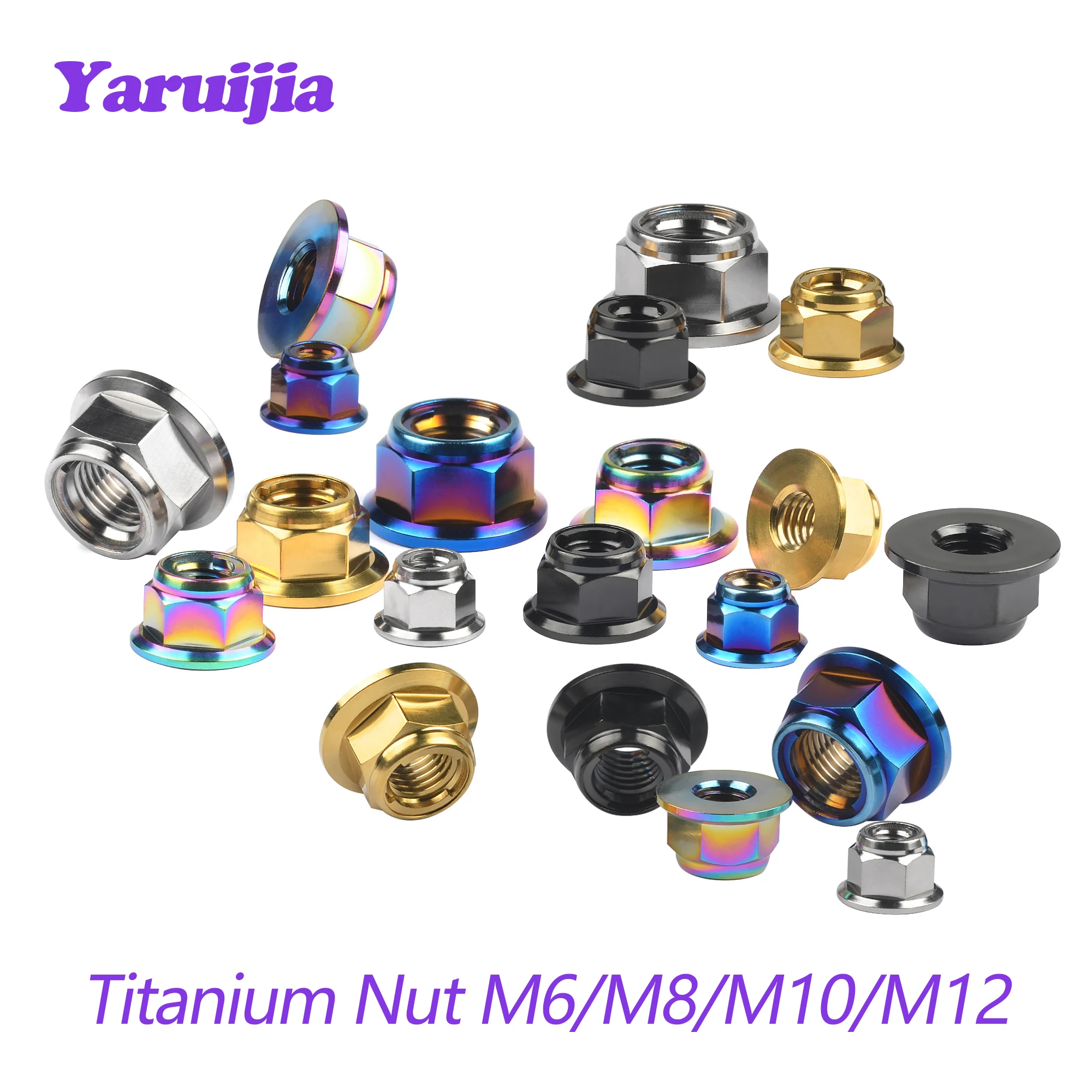 Yaruijia-Titanium-Nut-M6-Pitch1-0-M8-M10-M12-Pitch1-25-Flange-Lock-Nuts ...