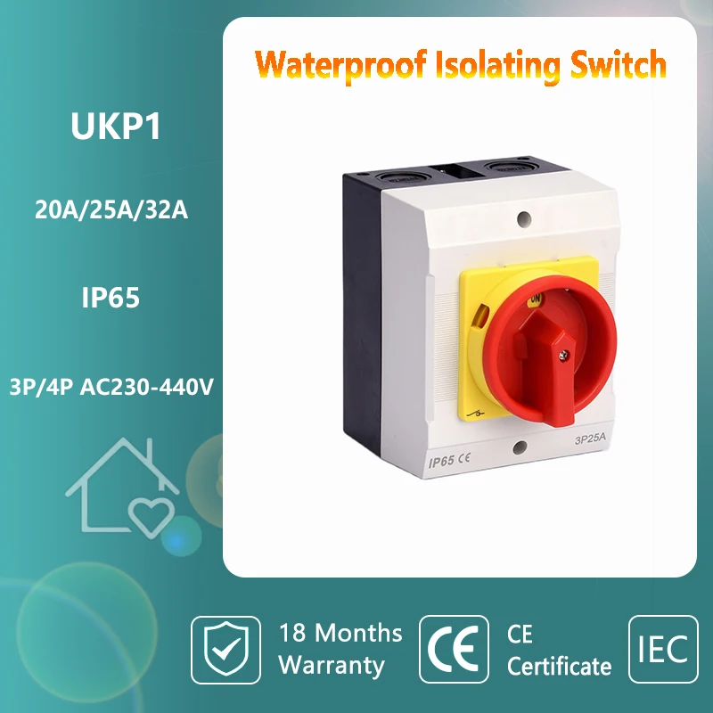 IP65 Waterproof Disconnect Isolator Switches 20A And 25A 4pole Padlock ...