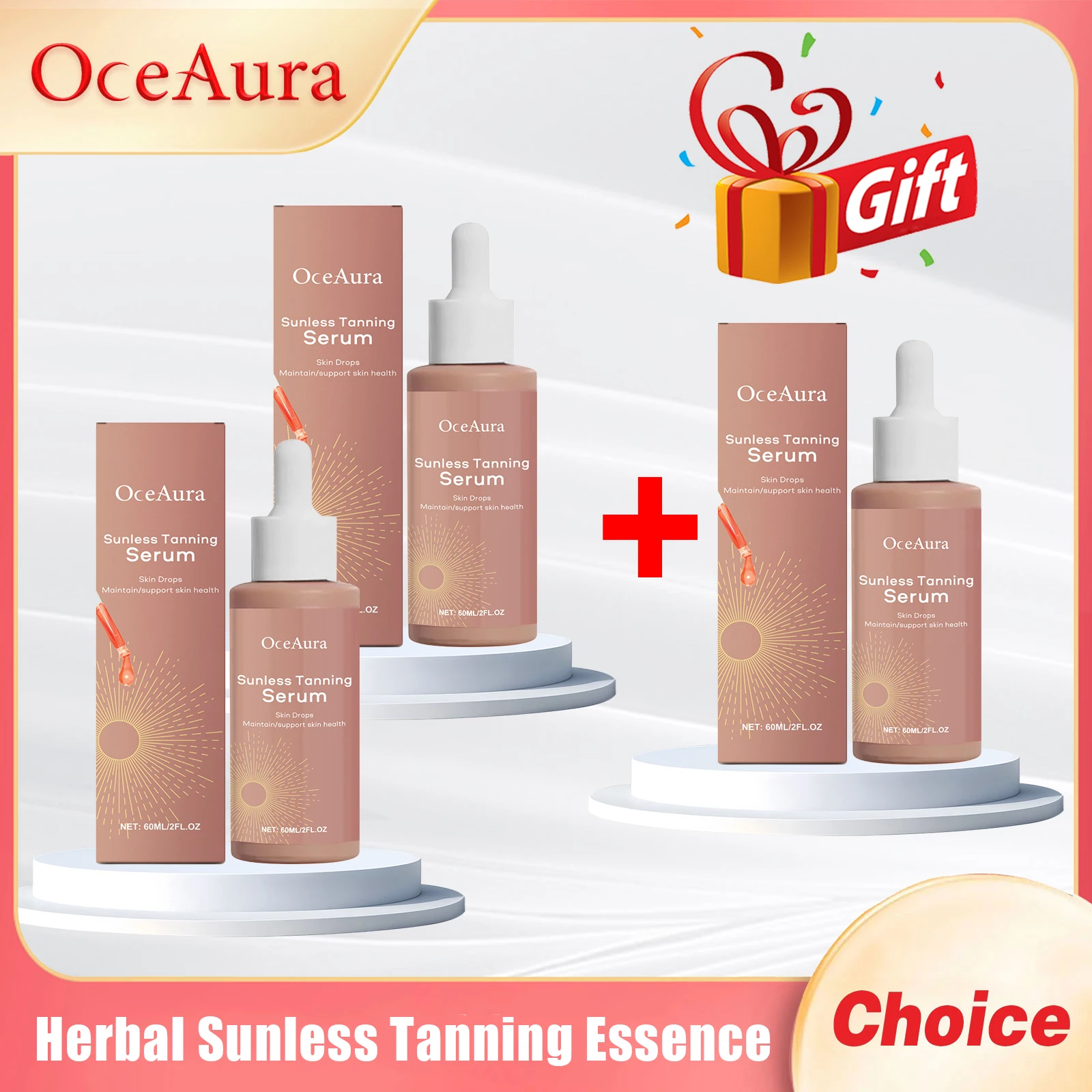 Herbal Sunless Tanning Essence Lasting Absorb Sunlight Natural Skin ...