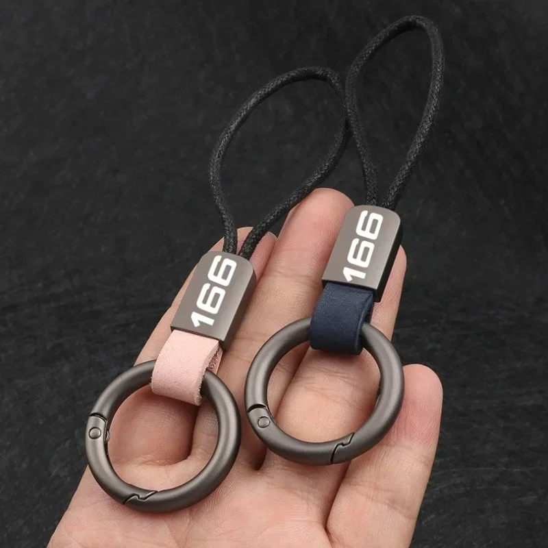 Genuine-Leather-Keychains-Simple-Lanyard-Keyring-For-Alfa-Romeo-166-Car ...