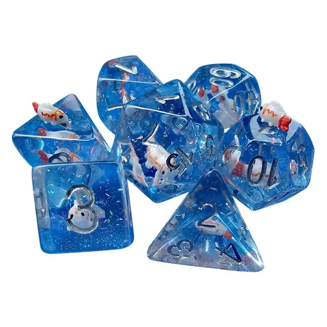 For TRPG DND Board Game Party Supplies Animal Dice Set Built in Fish Game Accessory Leisure ...