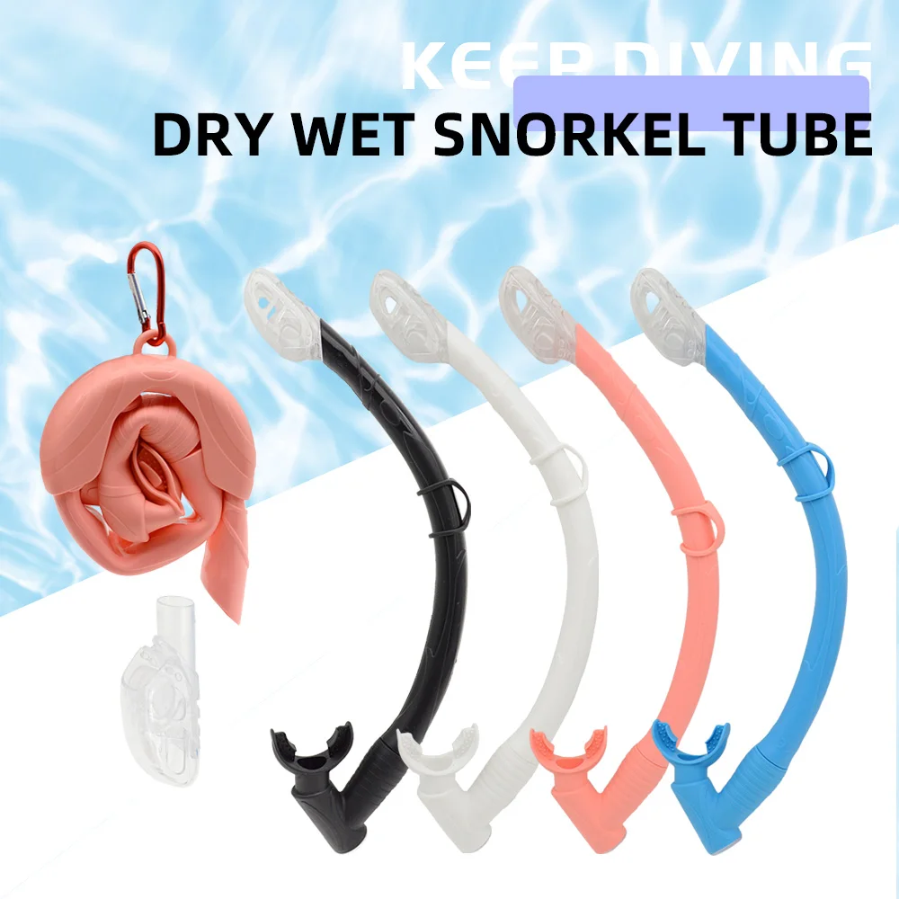 1Pcs Snorkeling Silicone Dry Wet 2-in-1 Snorkel Tube Foldable Snorkel ...