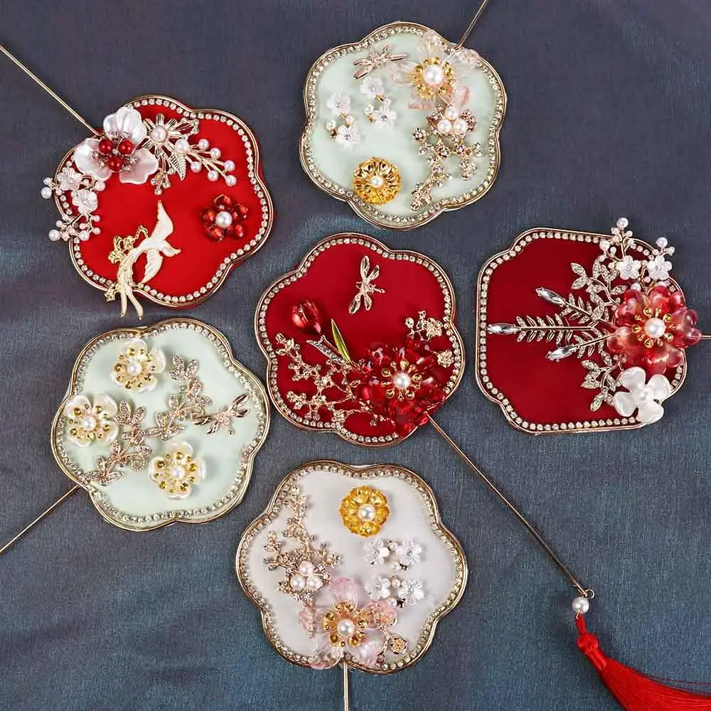 Round Polygon Fan Type Bride Bouquet Flower Chinese Style Crystal ...