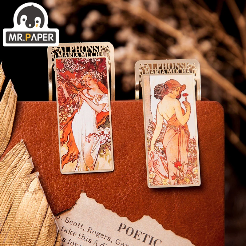 Mr-Paper-8-Design-Vintage-Bookmark-Mucha-Baroque-Style-Book-Marker-Book ...