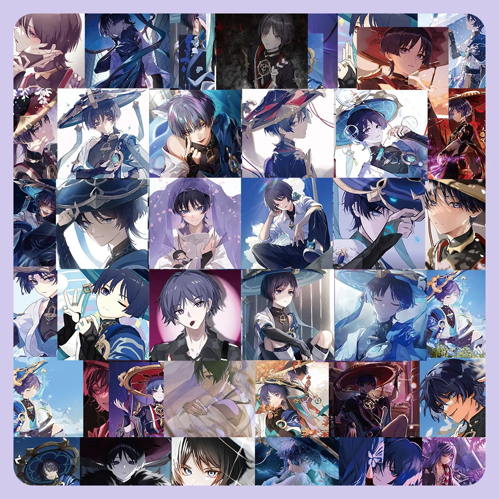 63pcs-Anime-Game-Genshin-Impact-Cartoon-Wanderer-Stickers-Decal-Laptop ...