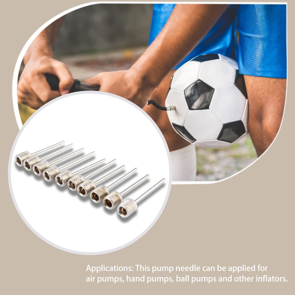 10PCS-Stainless-Steel-Pump-Pin-Sports-Ball-Inflating-Pump-Needle-Soccer ...