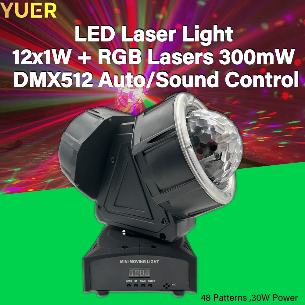 LED-Laser-Light-12x1W-RGB-Lasers-300mW-30W-Power-DMX512-Auto-Sound ...