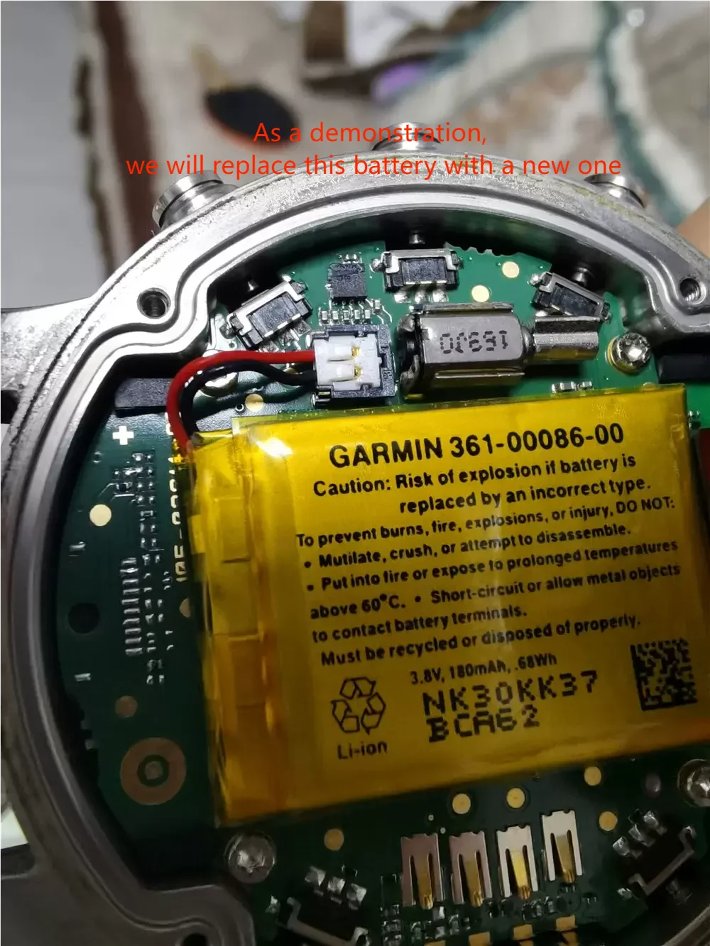 New-for-fenix-GARMIN-361-00086-00-rechargeable-Li-ion-Battery-180mAH-3 ...