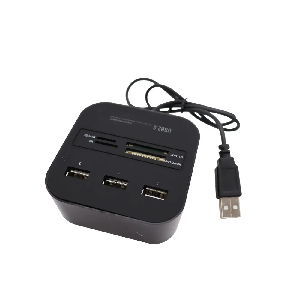 Noir - Lecteur de carte Micro SD, Hub à 3 ports USB 2.0, TF, USB Combo ...