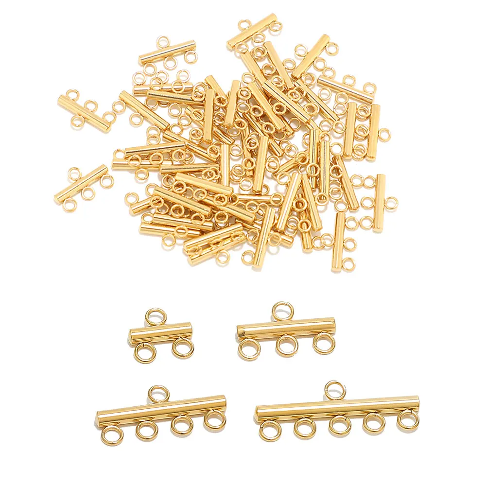 10Pcs-Stainless-Steel-Layer-Clasps-Pendant-Bails-Connectors-3-Loops ...