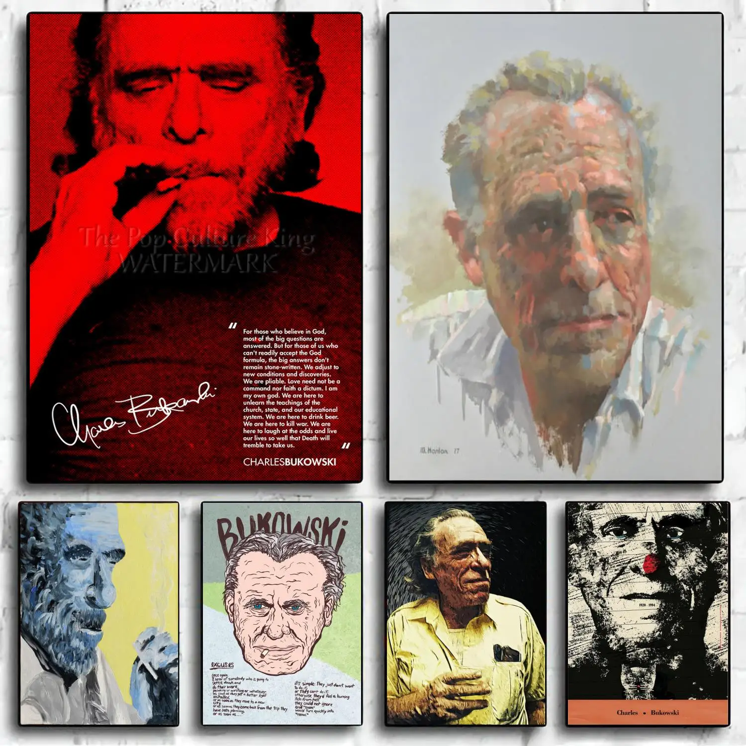 charles-bukowski-Poster-Decorative-Painting-Canvas-Poster-Wall-Art ...