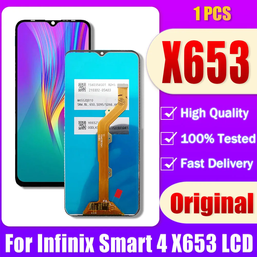 6.6" Original For Infinix Smart 4 LCD Display Touch Screen Digitizer ...