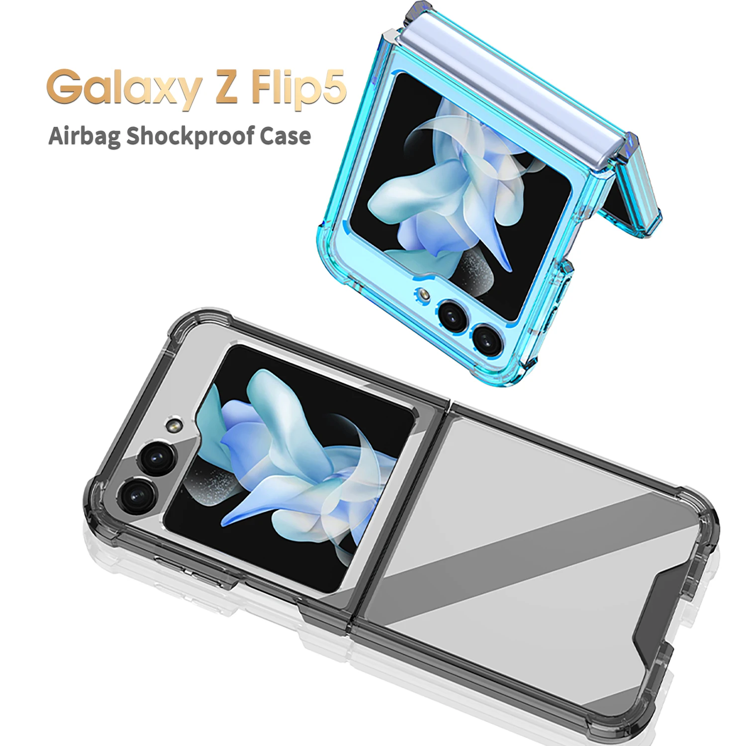 For-Samsung-Galaxy-Z-Flip-5-Ultra-Thin-Hard-Cover-Transparent-Luxurious ...