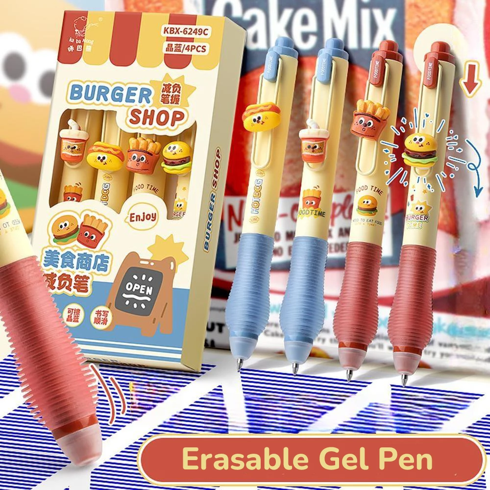 4Pcs-Box-Burger-Shop-Press-Gel-Pen-0-5mm-Erasable-Ballpoint-Pens ...